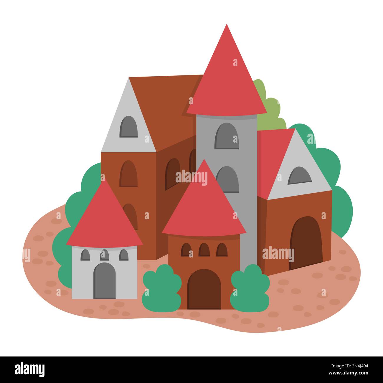 Vector Medieval village icon isolated on white background. Magic ...