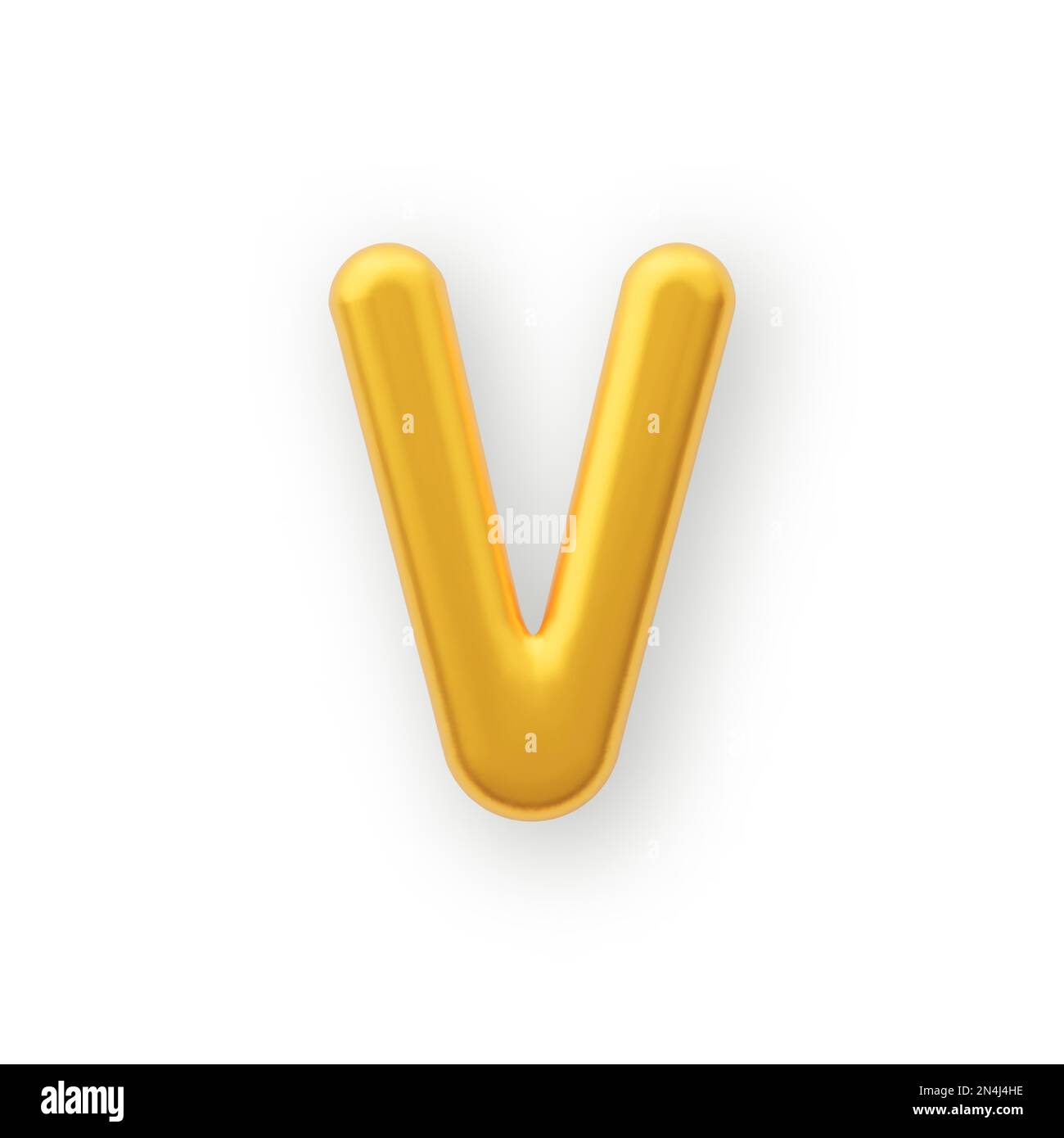 3D Gold uppercase letter V on a white background Stock Vector Image ...