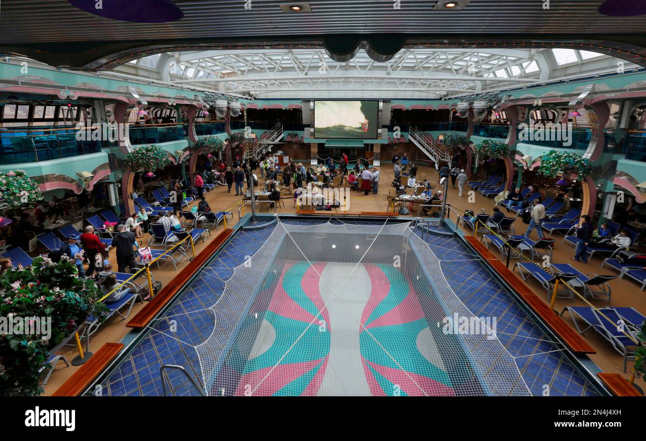 The Splendido Lido Pool area, under the sliding sky dome roof, aboard ...