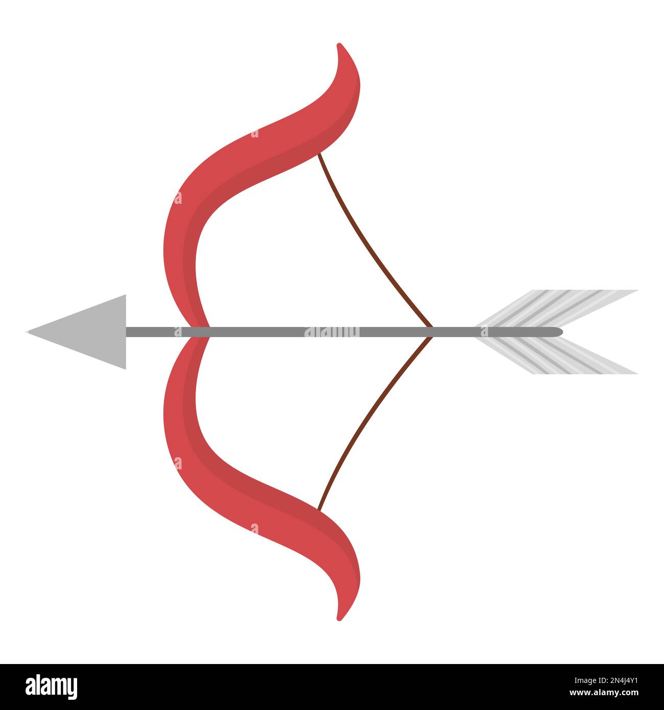 Vector bow with arrow icon. Fairy tale knight armor. Fairytale soldier ...