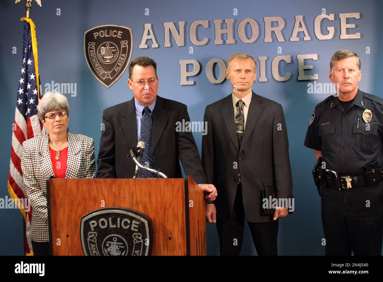 Assistant Alaska Attorney General John Novak speaks during a news ...