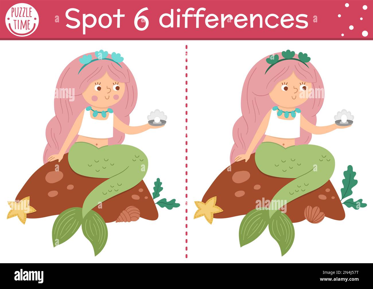 Find differences game for children. Fairytale educational activity with ...