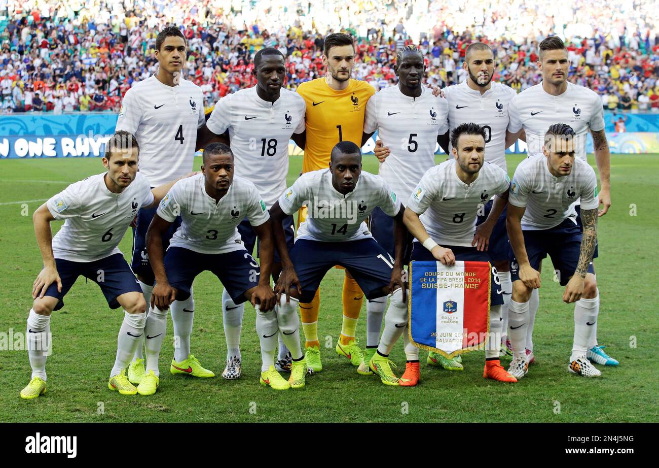 The French team pose for a team group photo before the group E World ...