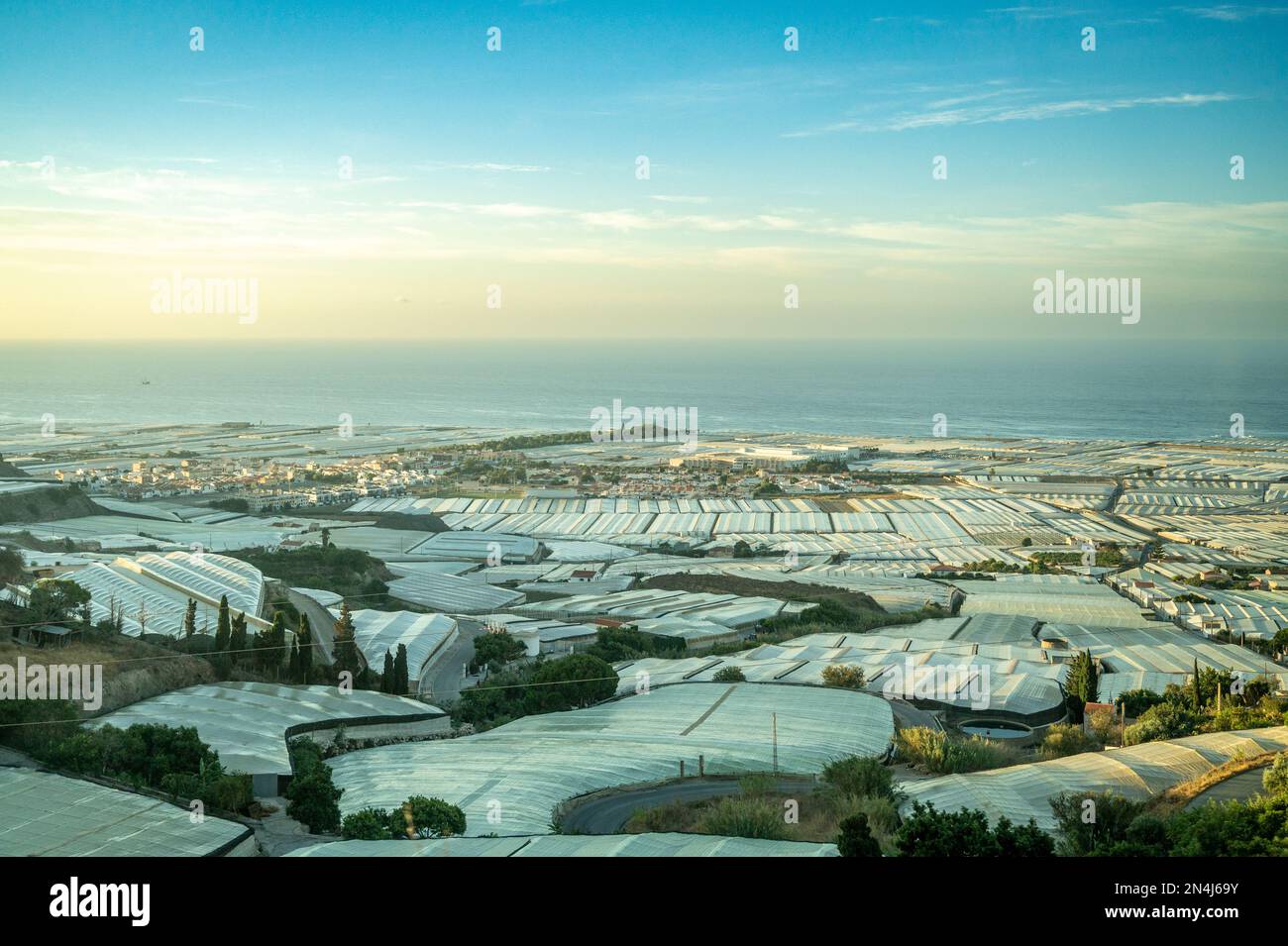 Landscape of vast greenhouse farming in Almeria, ÒThe European ...