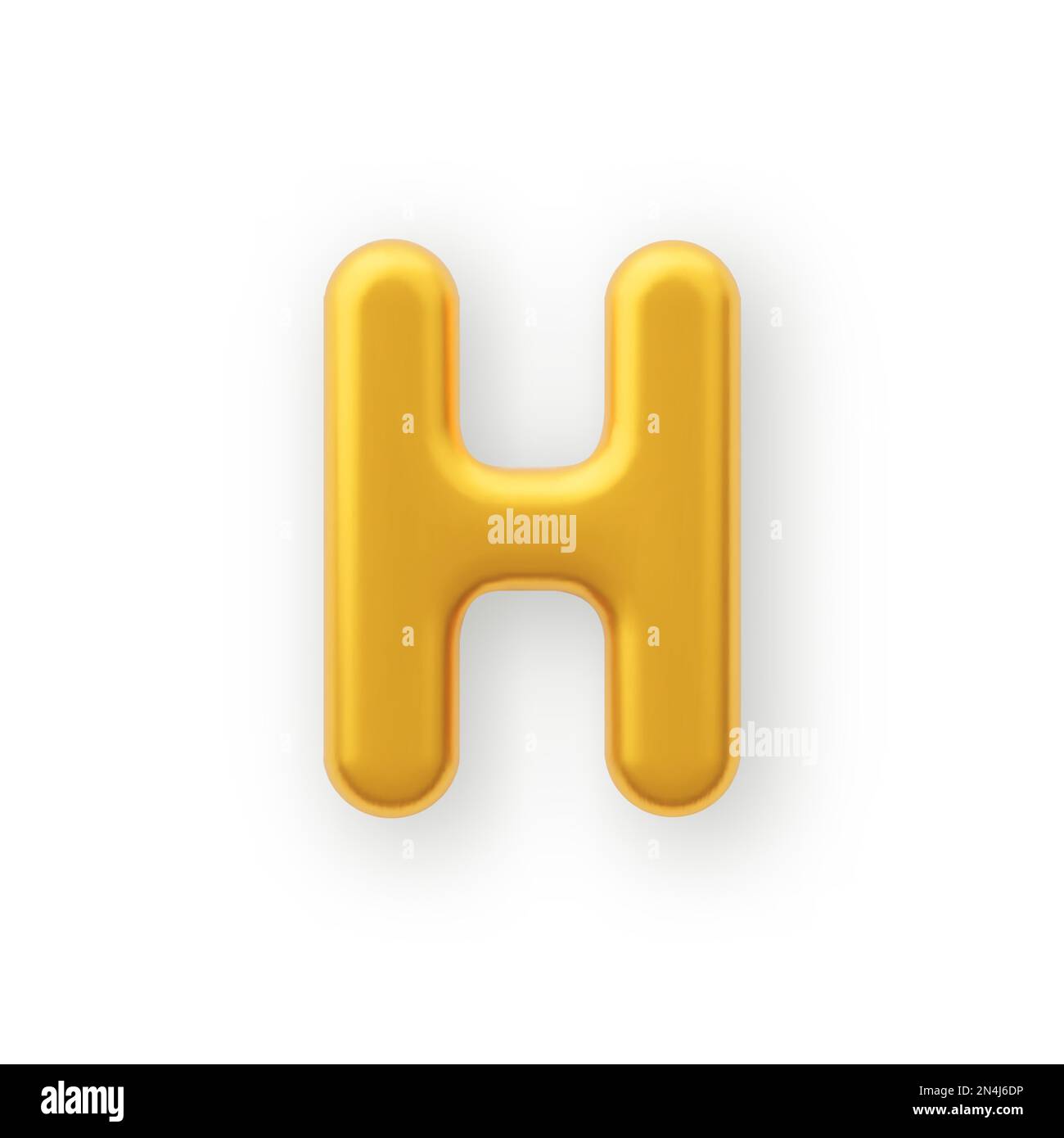 3D Gold uppercase letter H on a white background Stock Vector Image ...