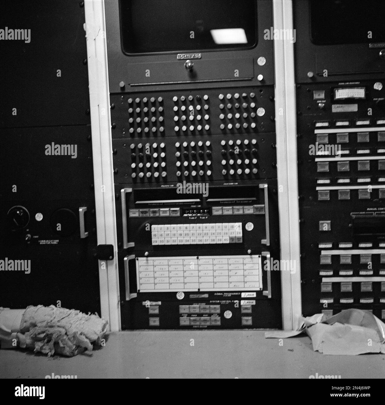 This is a console at which control room technicians will monitor the ...