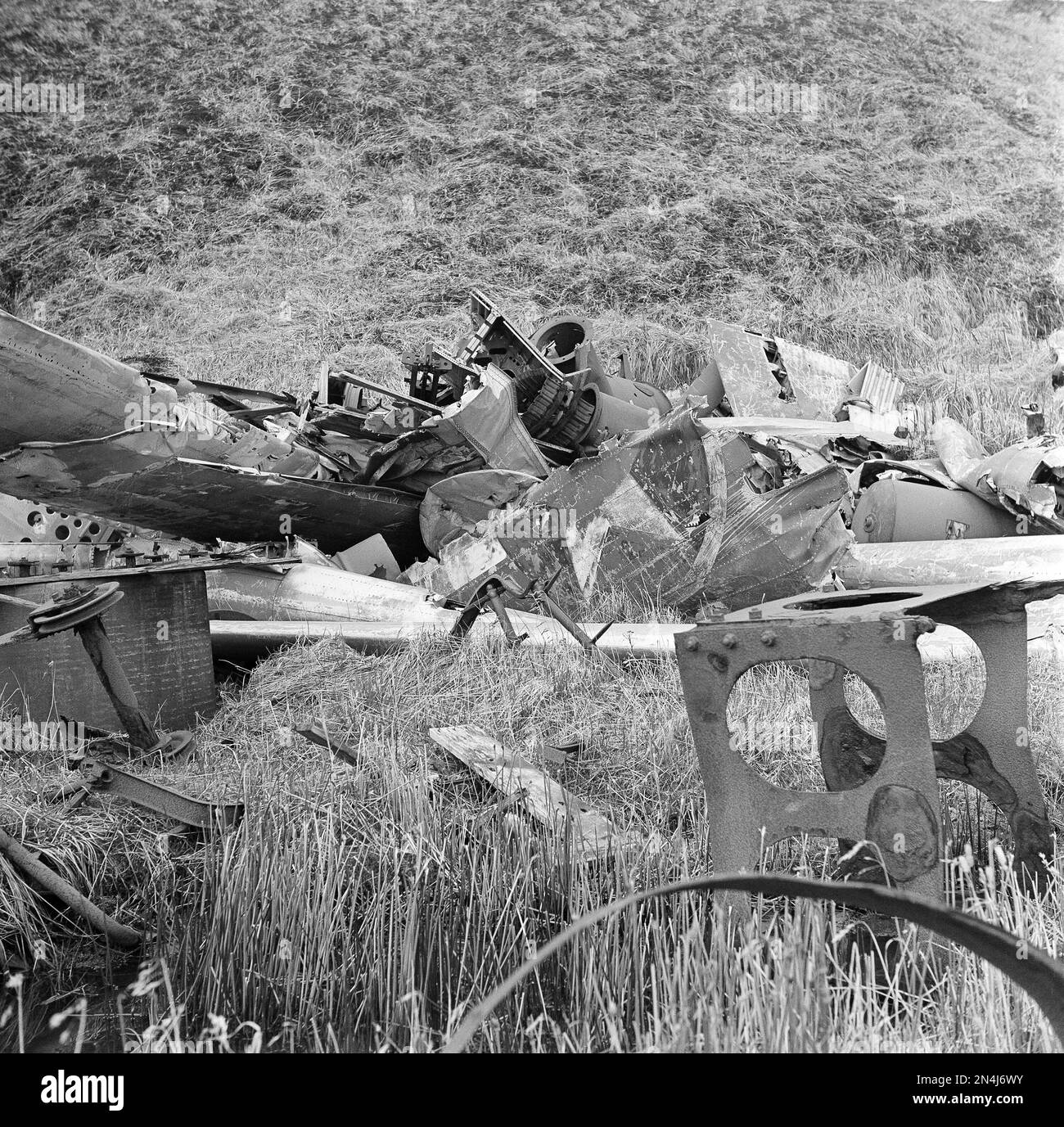 A wrecked World War II aircraft is pictured on Amchitka Island, Alaska ...