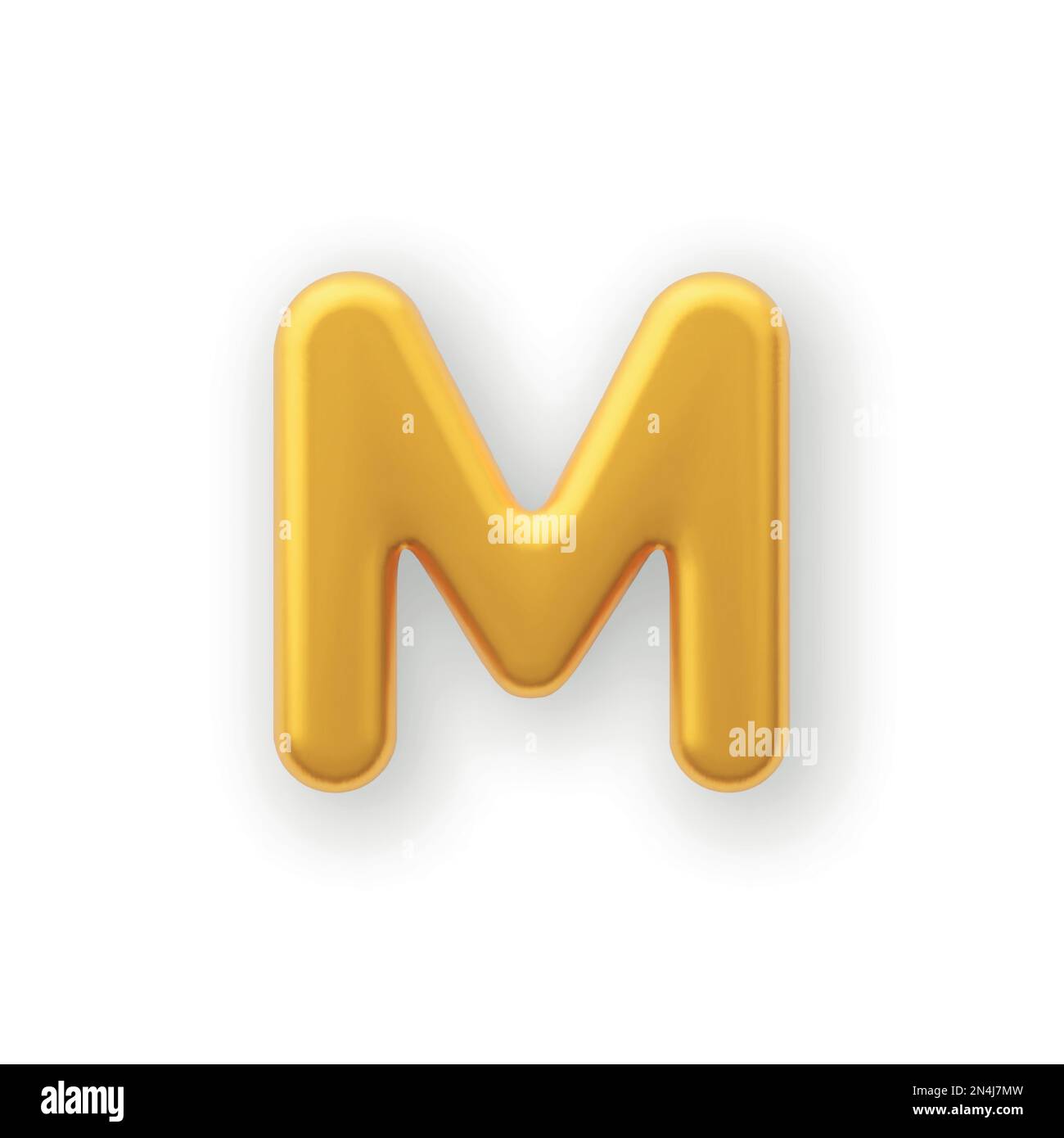 3D Gold uppercase letter M on a white background Stock Vector Image ...