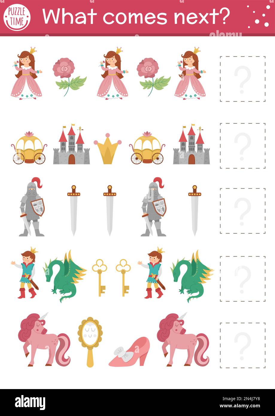 What comes next. Fairytale matching activity for preschool children ...
