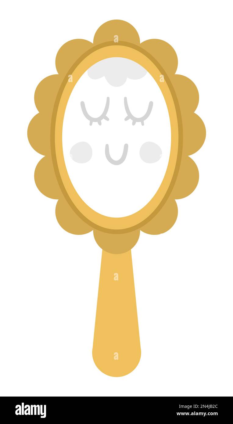 Vector sleeping beauty magic mirror isolated on white background. Fairy ...