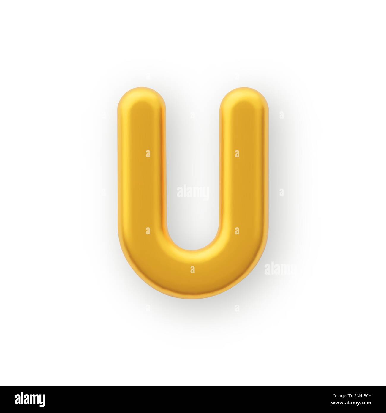3D Gold uppercase letter U on a white background Stock Vector Image ...