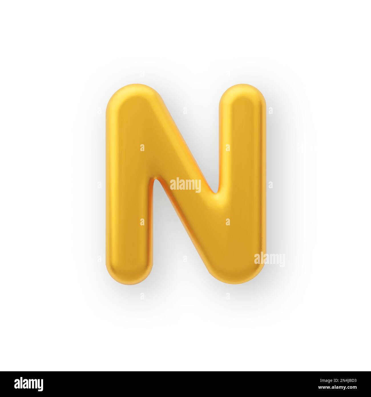3D Gold uppercase letter N on a white background Stock Vector Image ...