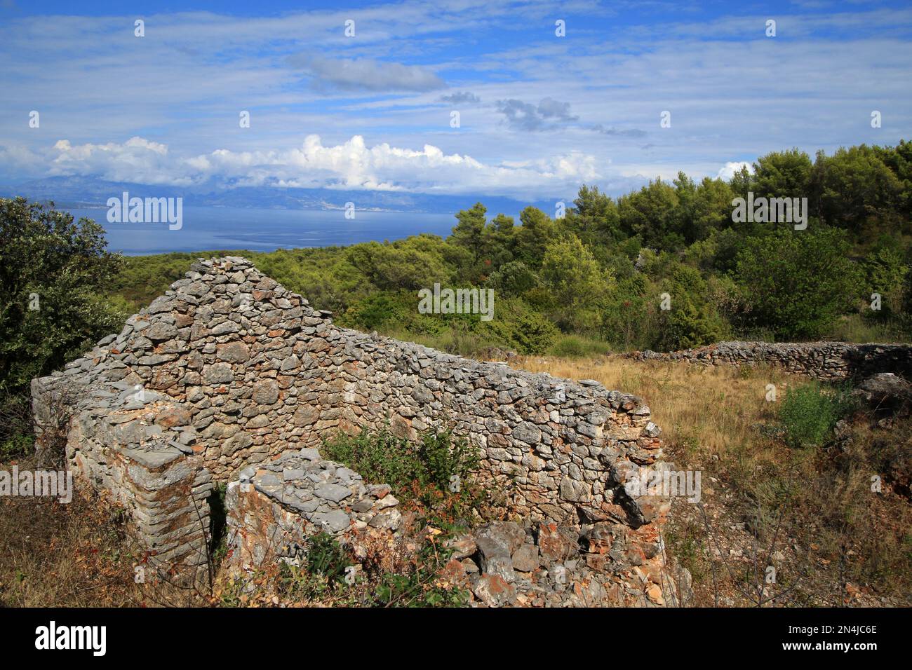 Humac, ghost village, abandoned village on Hvar island, Croatia Stock ...