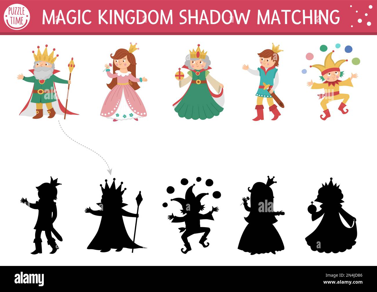 Fairytale shadow matching activity with king, queen, prince, princess ...