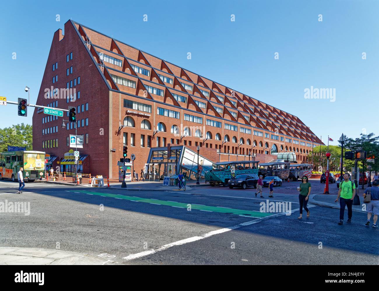 Boston Financial District: Boston Marriott Long Wharf hotel’s long, low ...