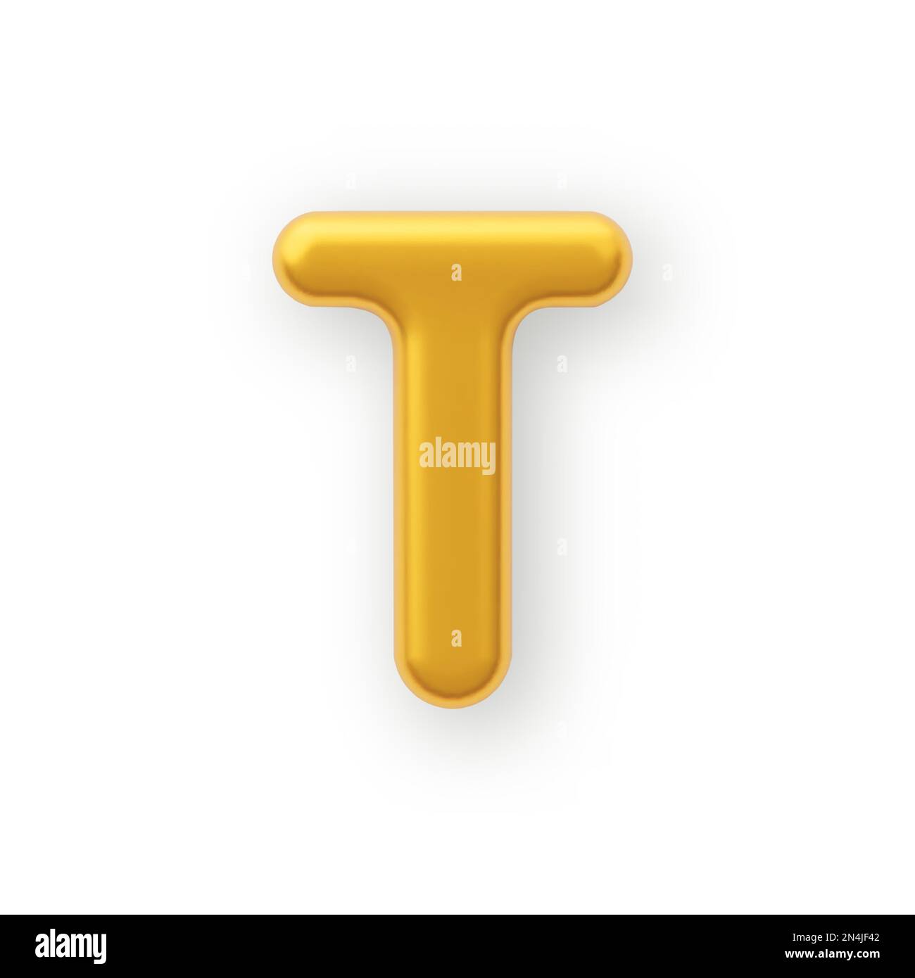 3D Gold uppercase letter T on a white background Stock Vector Image ...