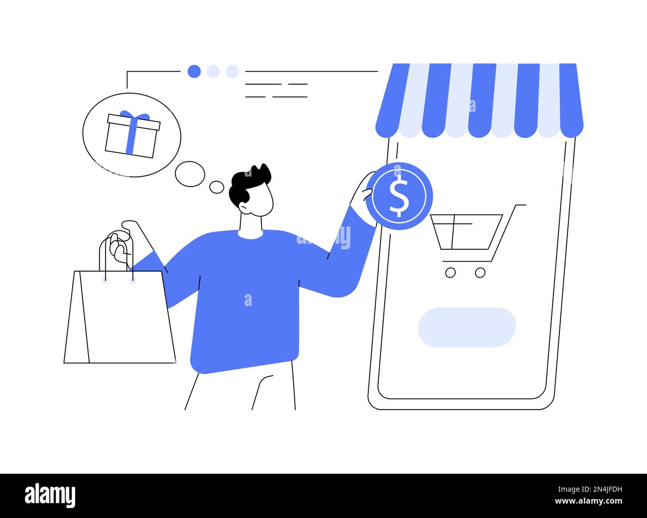 Mobile based marketplace abstract concept vector illustration Stock ...