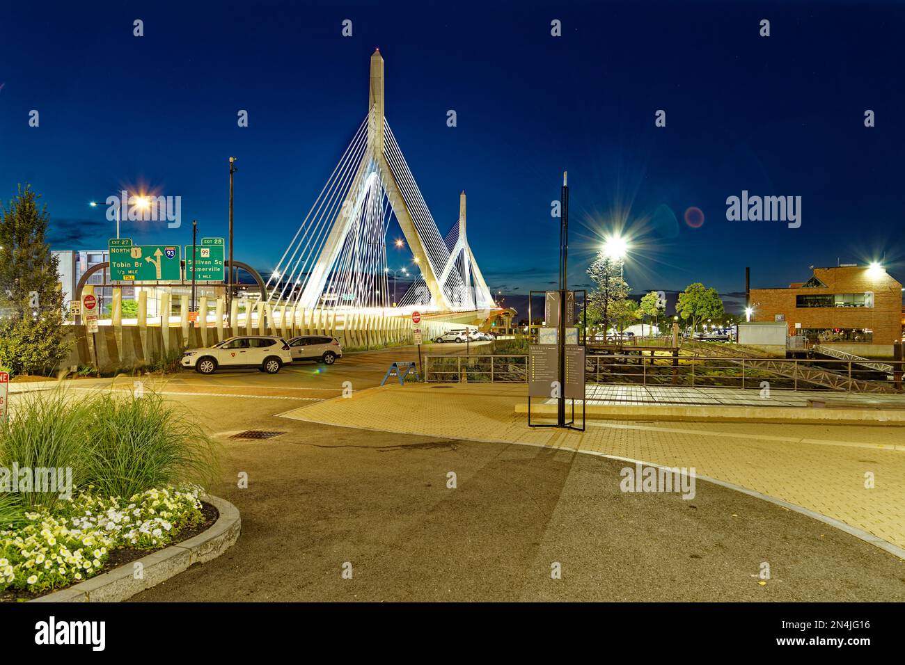 Boston Bridges: Leonard P. Zakim Bunker Hill Memorial Bridge spans the ...