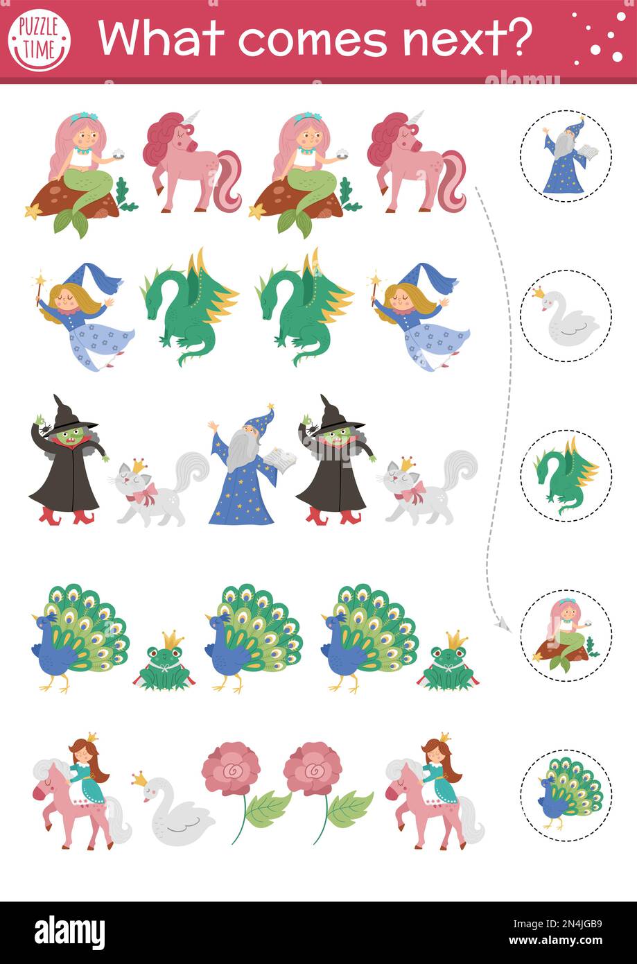 What comes next. Fairytale matching activity for preschool children ...