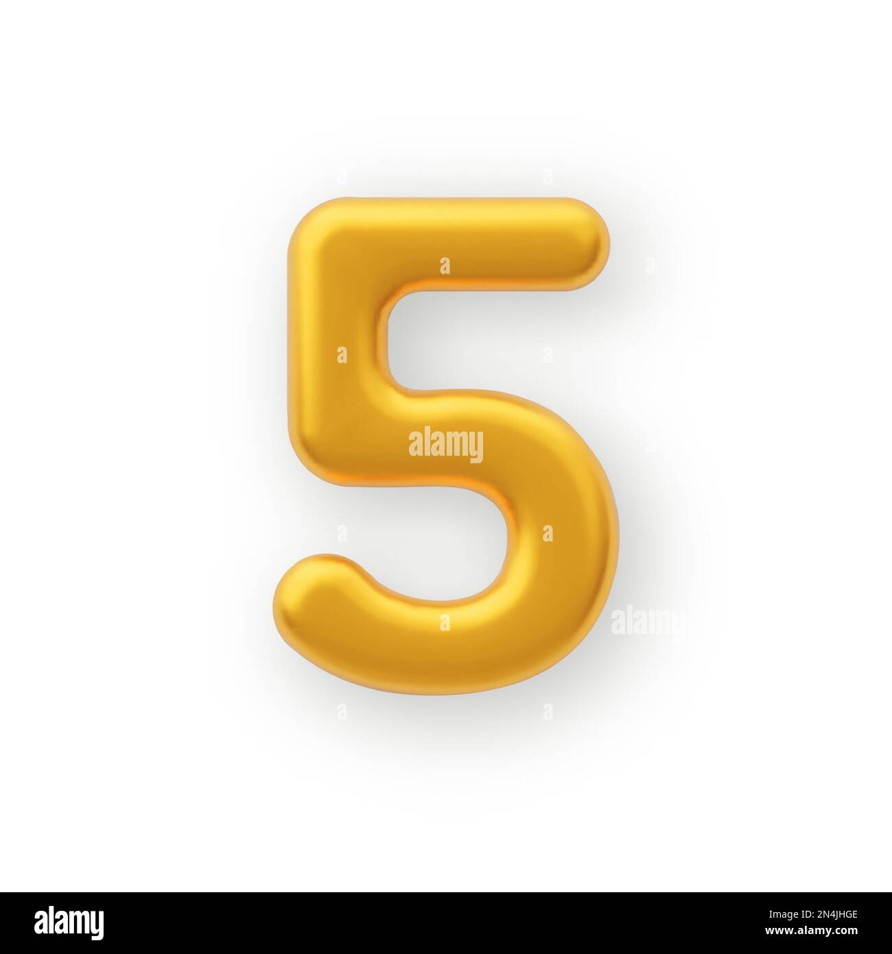 3D Gold number 5 on a white background Stock Vector Image & Art - Alamy