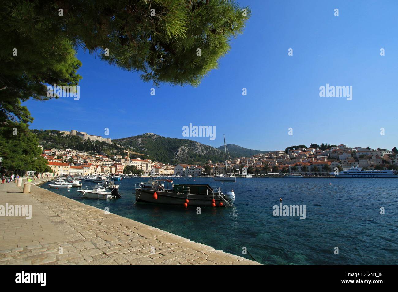 Harbour in Hvar city, Hvar Island, Croatia Stock Photo - Alamy