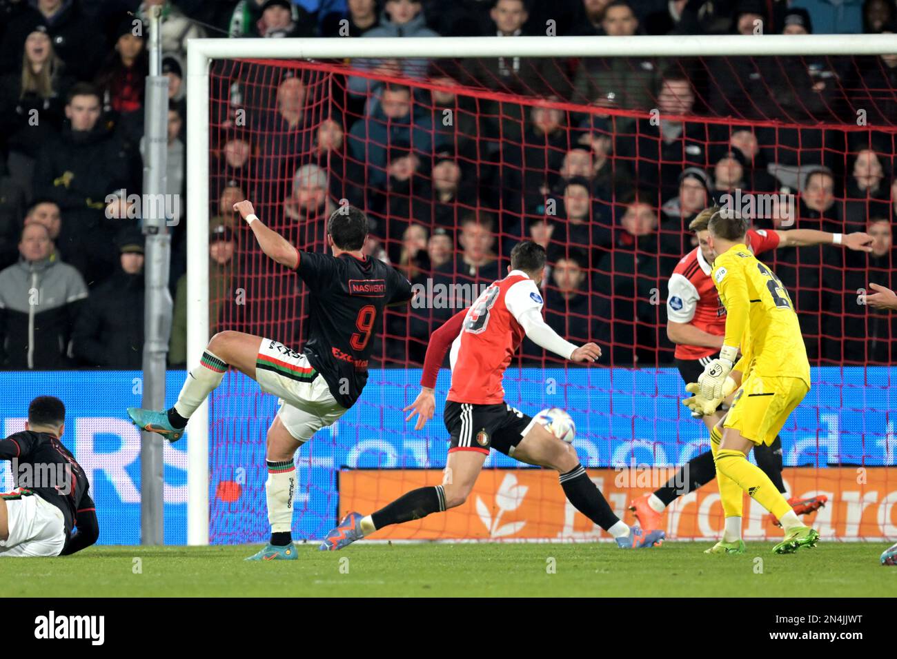 ROTTERDAM - (lr) Pedro Marques of NEC Nijmegen scores the 0-2, David ...