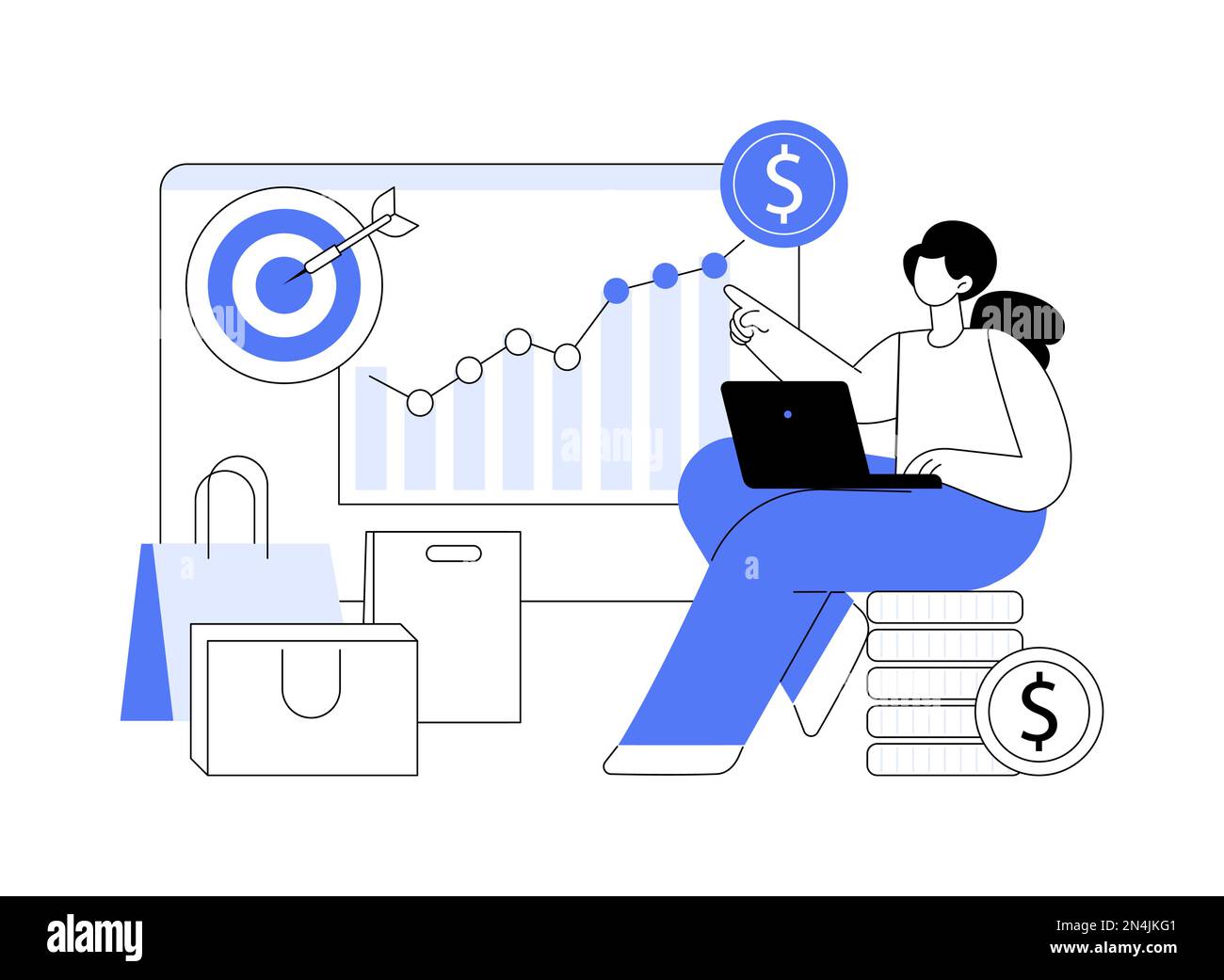 Sales growth abstract concept vector illustration Stock Vector Image ...