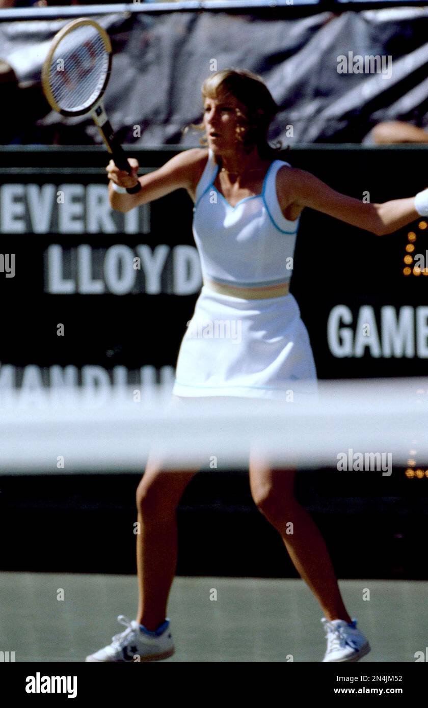 Chris Evert Lloyd is shown in action against Hana Mandlikov at the U.S ...