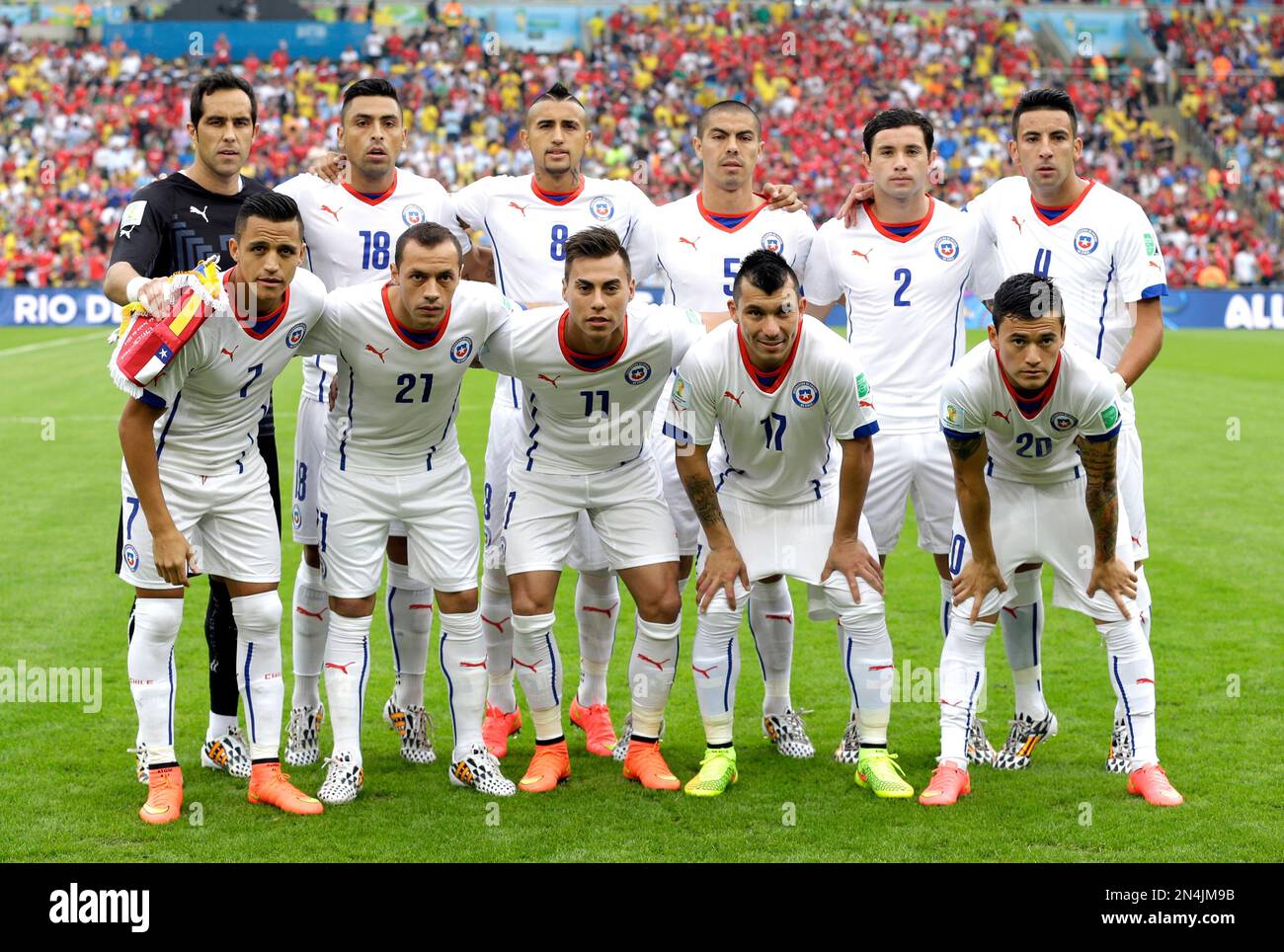 Chile's national team poses for a photo before the group B World Cup ...