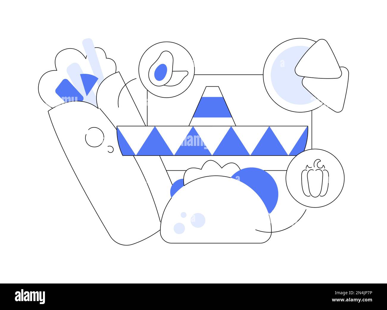 Mexican food abstract concept vector illustration Stock Vector Image ...