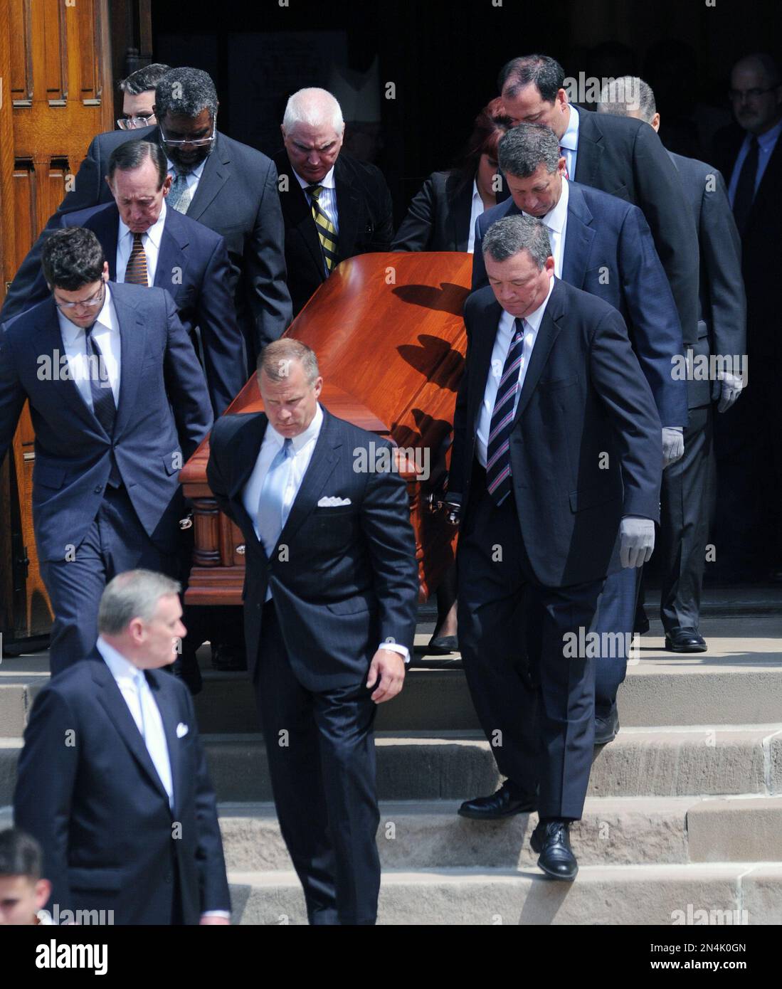 The casket of former Pittsburgh Steeler Coach Chuck Noll, a Pro ...