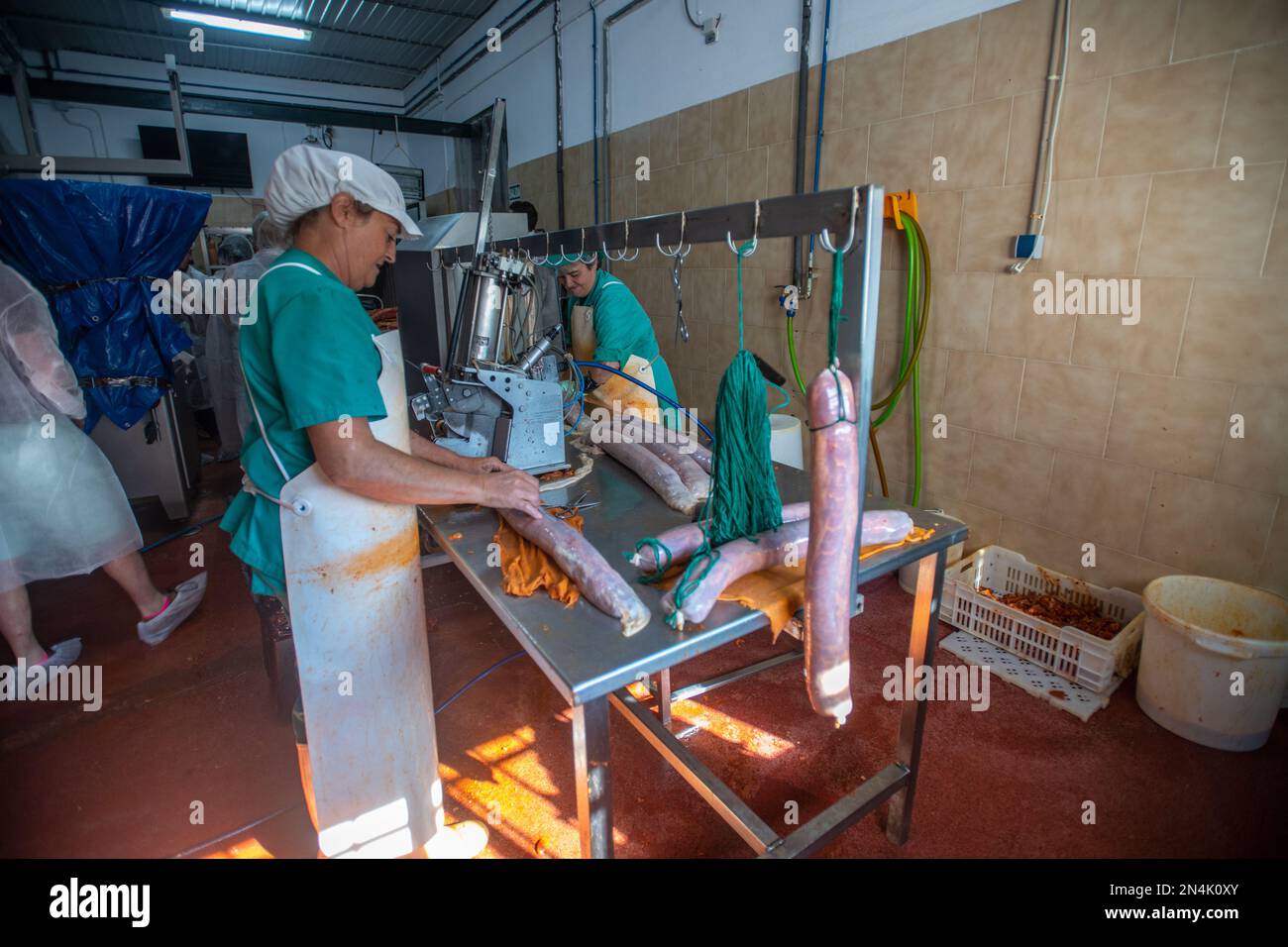 Production of iberian ham (cured ham), Puerto Gil, Spain Stock Photo ...