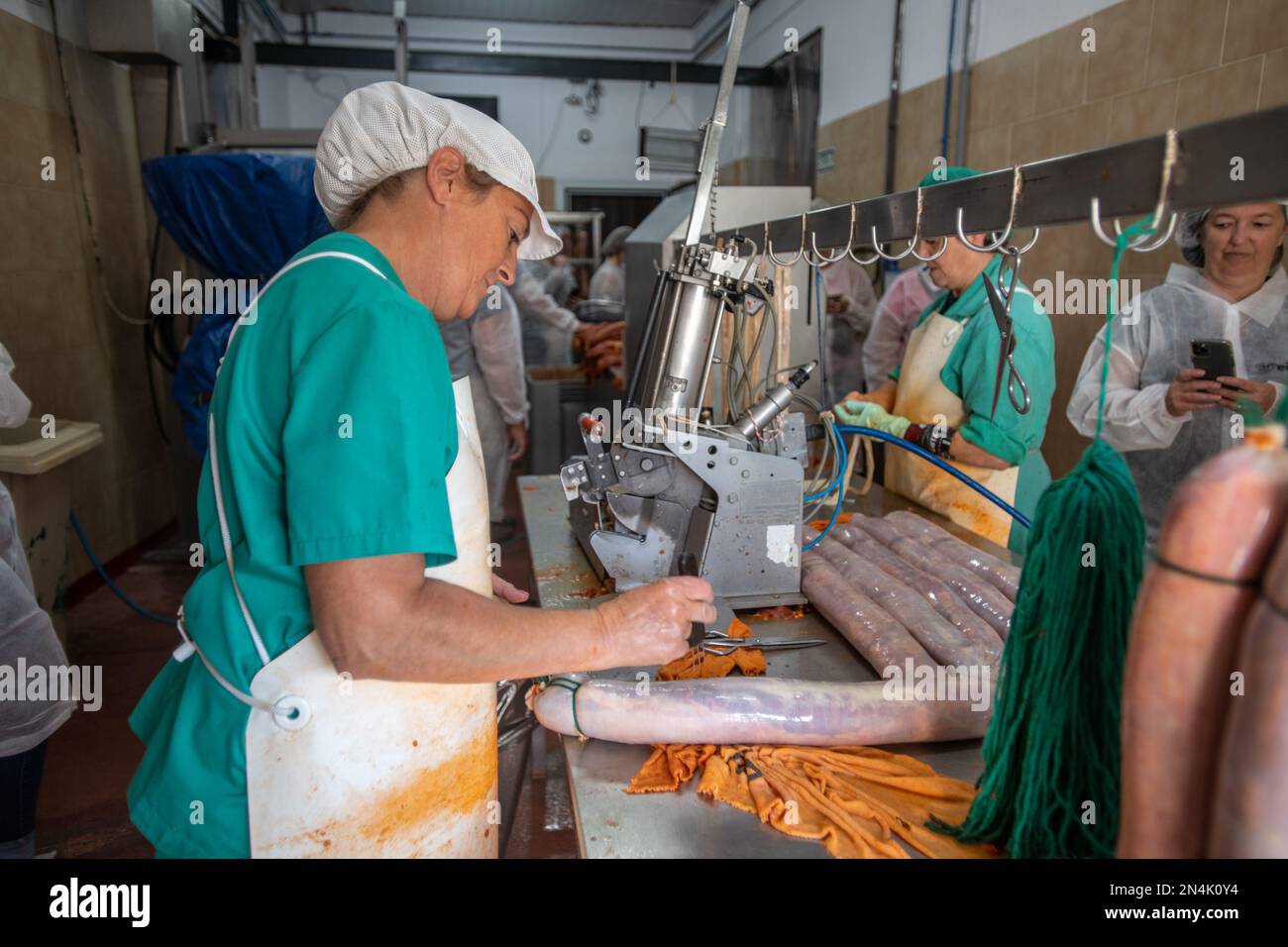 Production of iberian ham (cured ham), Puerto Gil, Spain Stock Photo ...
