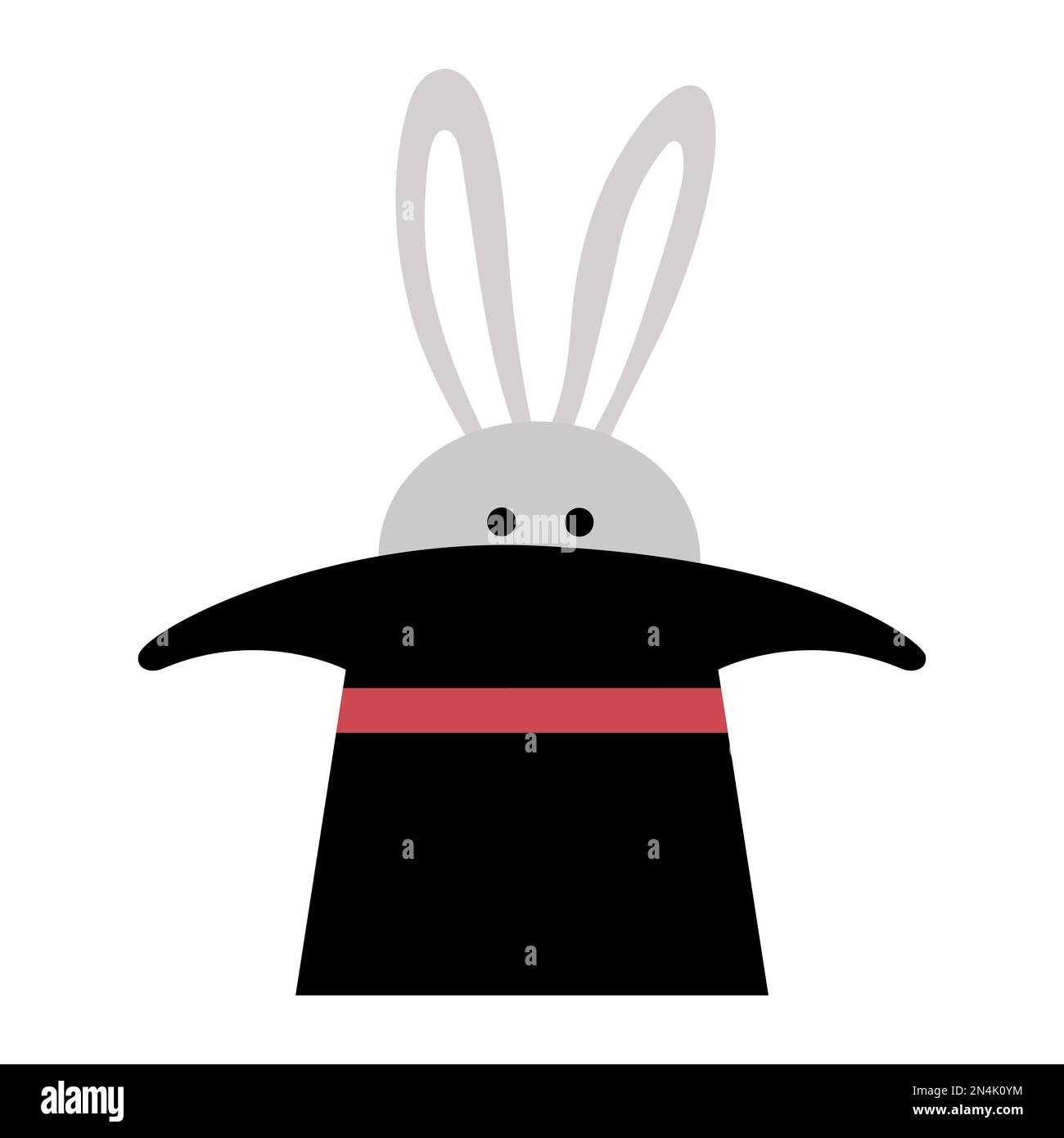 Magician hat with rabbit. Vector circus animal. Wizard or juggler ...