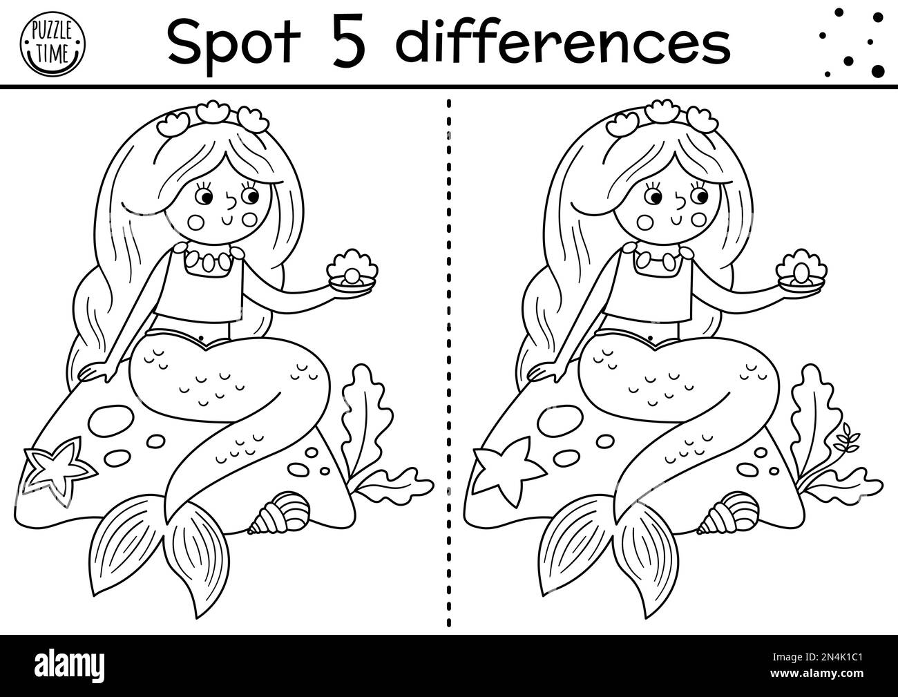 Spot the difference puzzle Black and White Stock Photos & Images - Alamy