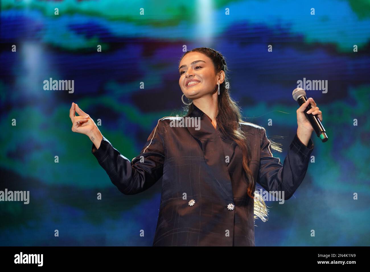iSTANBUL, TURKIYE - OCTOBER 05, 2022: Turkish singer Elif Buse Dogan ...
