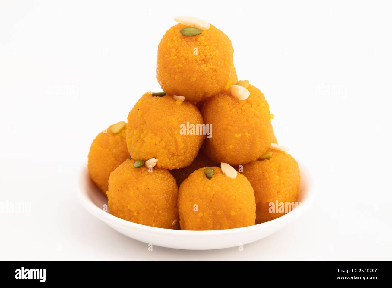 Indian Mithai Motichoor Boondi Laddu Made Of Gram Flour Besan In Desi ...
