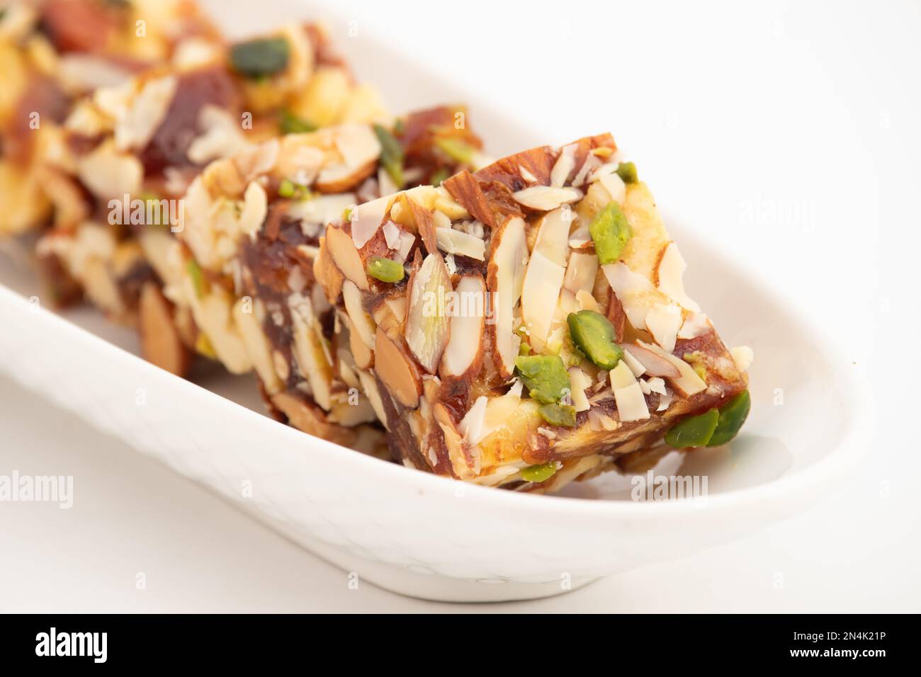 Khajur Barfi Or Khajoor Dry Fruits Burfi Made Of Dates, Anjeer, Kaju ...