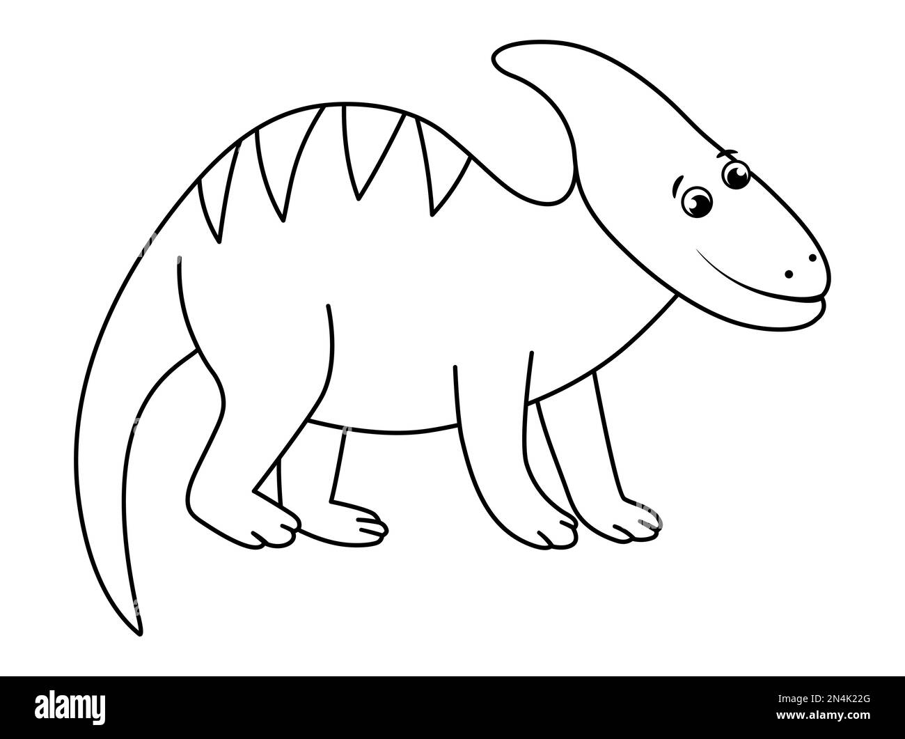 Vector cute dinosaur line icon isolated on white background. Funny ...