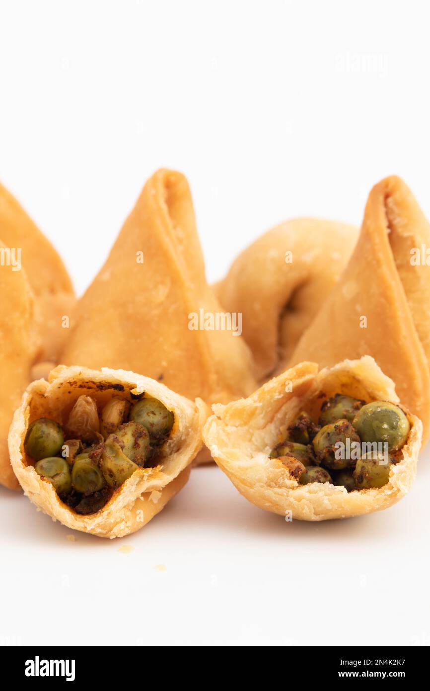 Famous Traditional Indian Snacks Chhemi Matar Samosa Or Green Peas ...