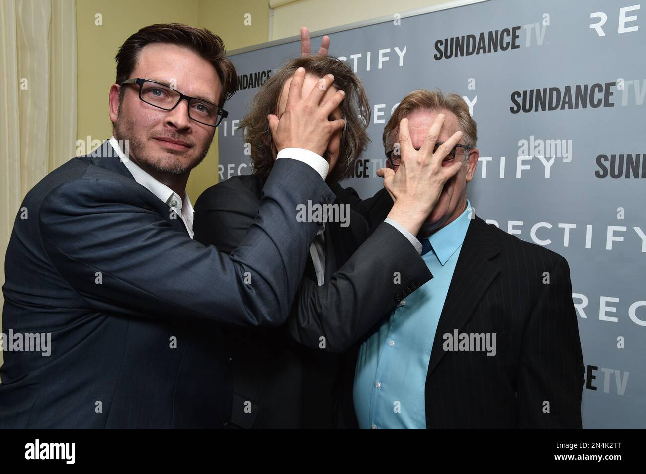 Aden Young, and from left, Ray McKinnon and Bruce McKinnon attend the ...