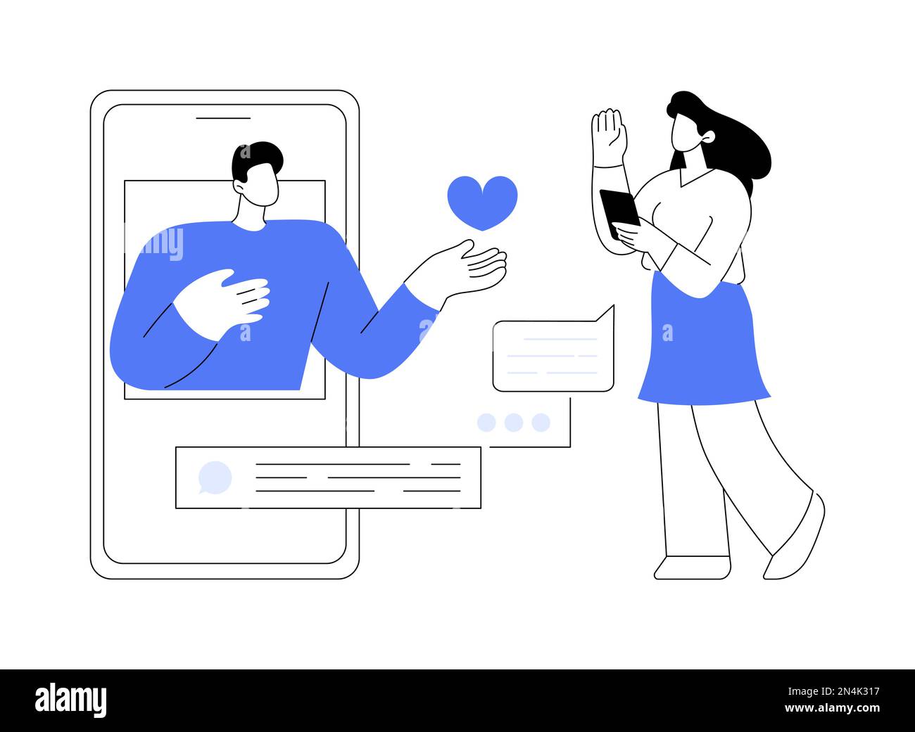 Stay connected to people abstract concept vector illustration Stock ...