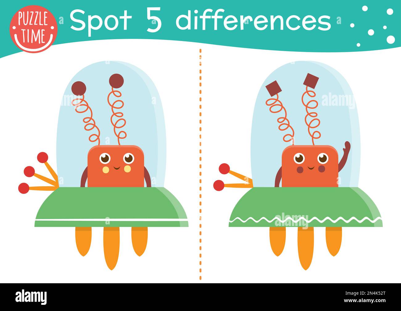 Space find differences game for children. Astronomy educational ...