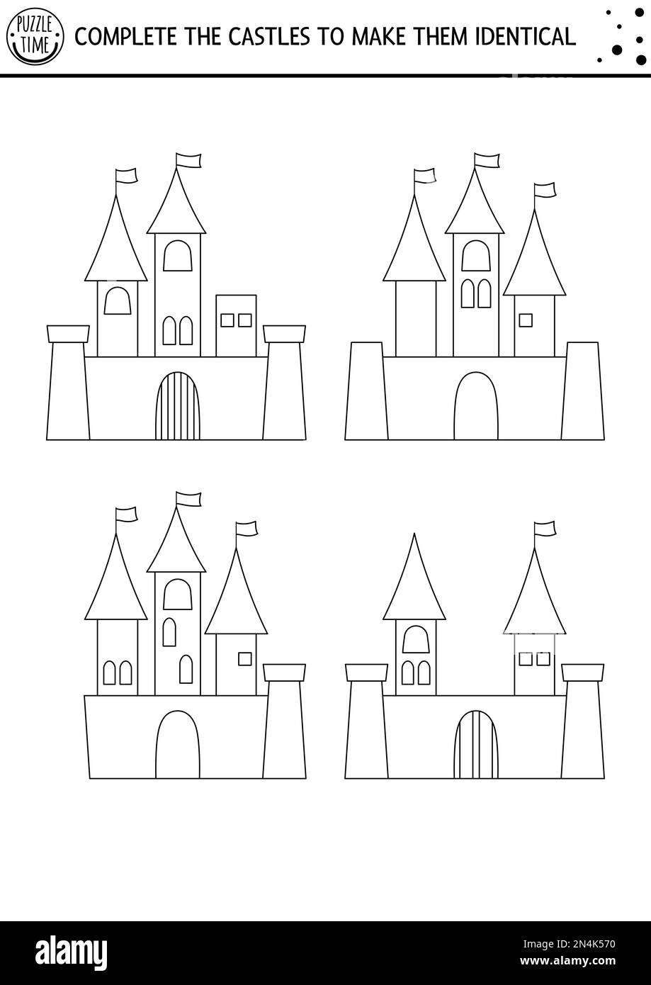 Black and white find differences, logical and drawing game for kids ...