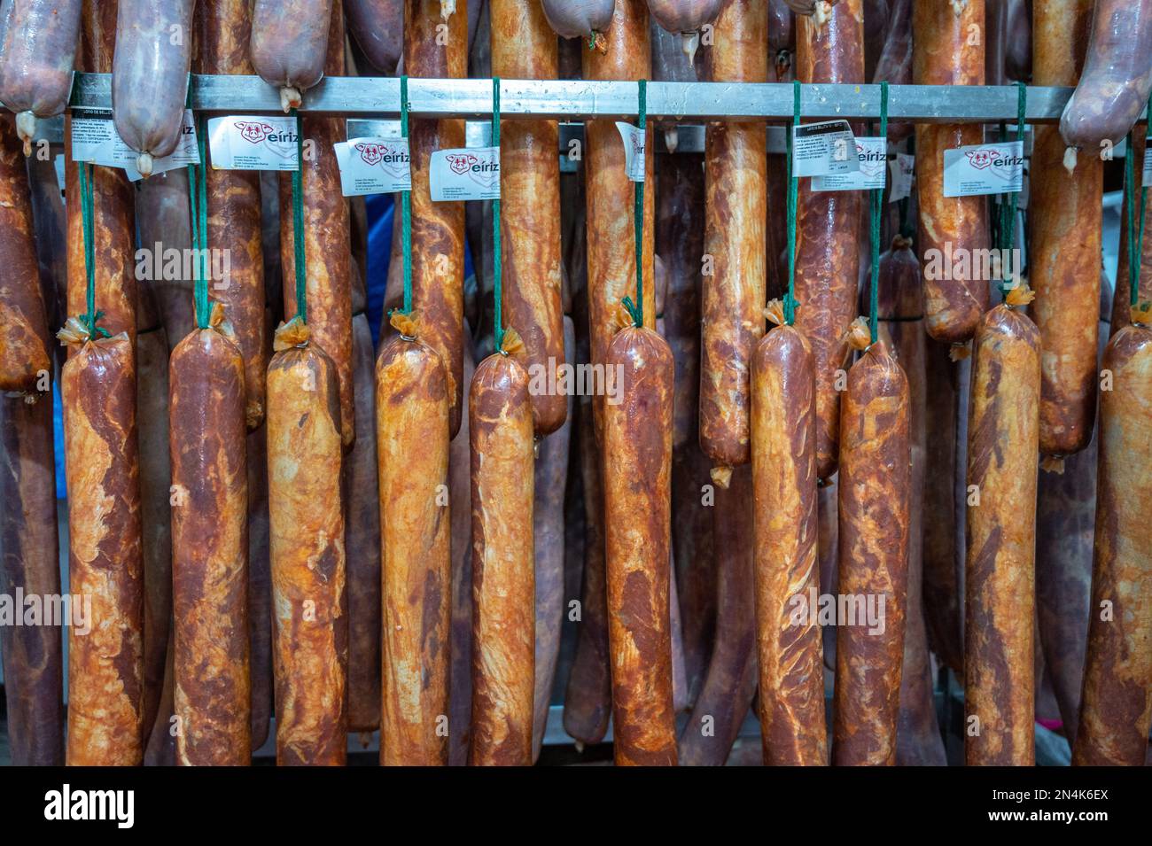 Production of iberian ham (cured ham), Puerto Gil, Spain Stock Photo ...