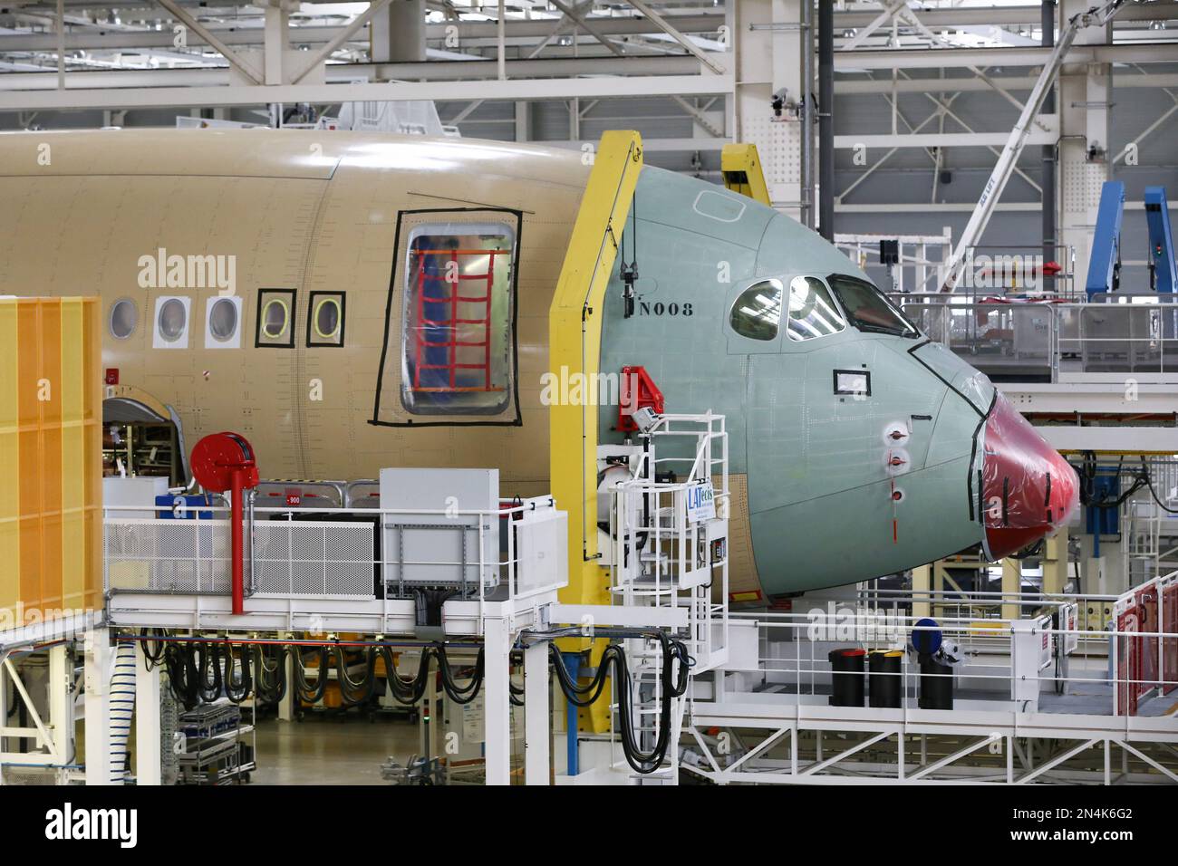 The Airbus A350 XWB assembly line is seen in Toulouse, southwestern ...