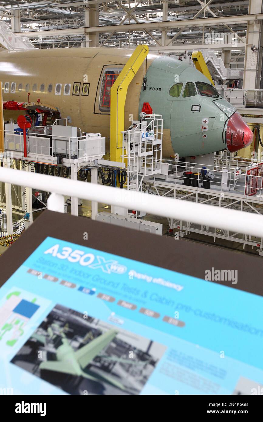 The Airbus A350 XWB assembly line is seen in Toulouse, southwestern ...