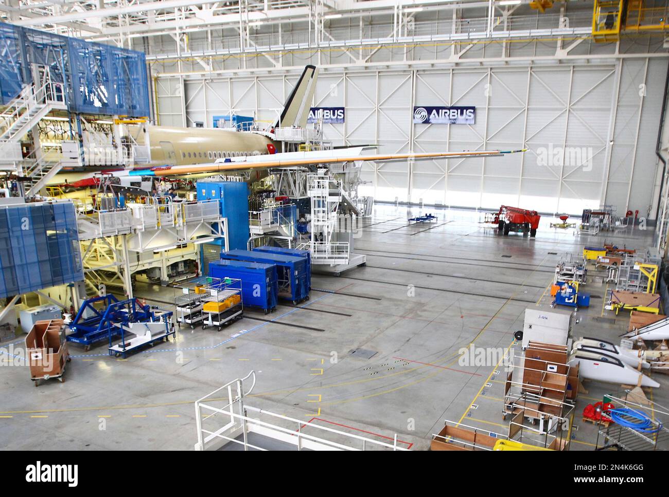 The Airbus A350 XWB assembly line is seen in Toulouse, southwestern ...