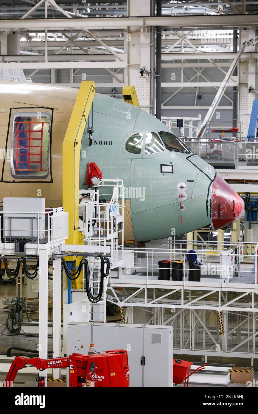 The Airbus A350 XWB assembly line is seen in Toulouse, southwestern ...