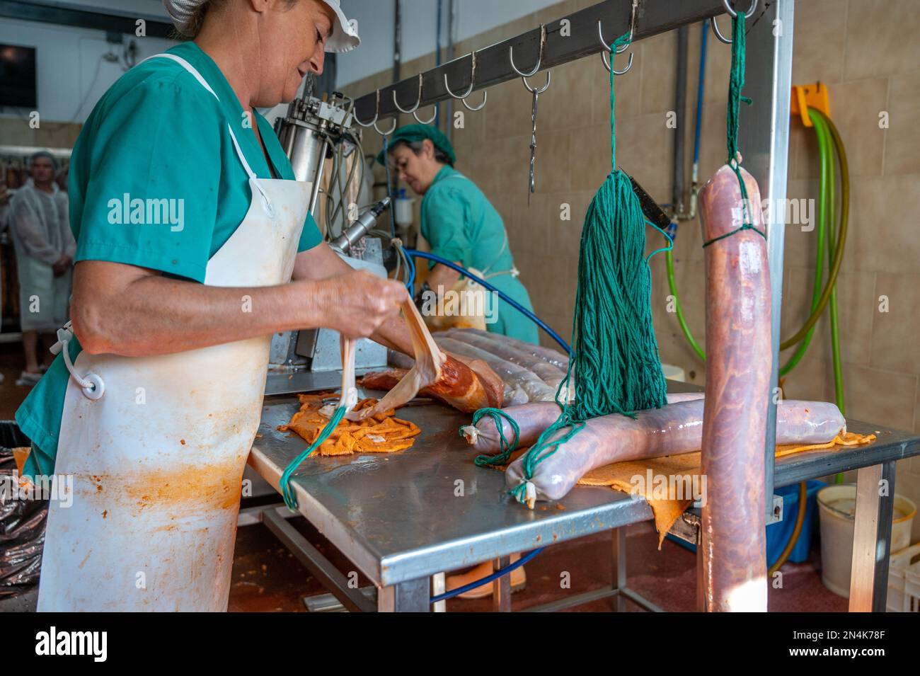 Production of iberian ham (cured ham), Puerto Gil, Spain Stock Photo ...
